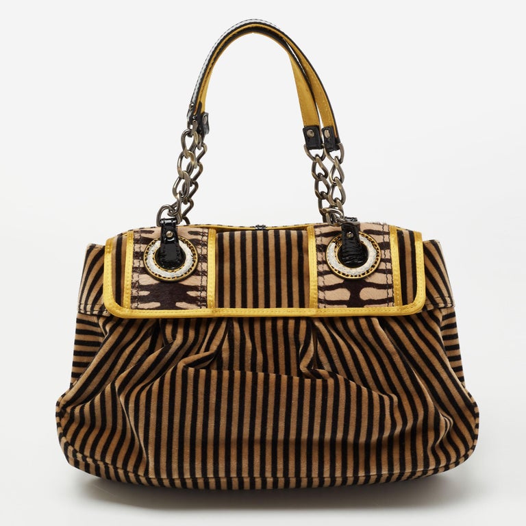 Fendi Multicolor Satin And Velvet B Bag Shoulder Bag For Sale at 1stDibs