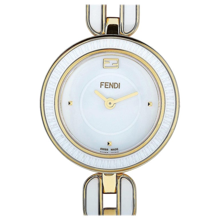 Fendi My Way Gold-Tone White Ceramic Quartz Watch F359424004 For Sale ...