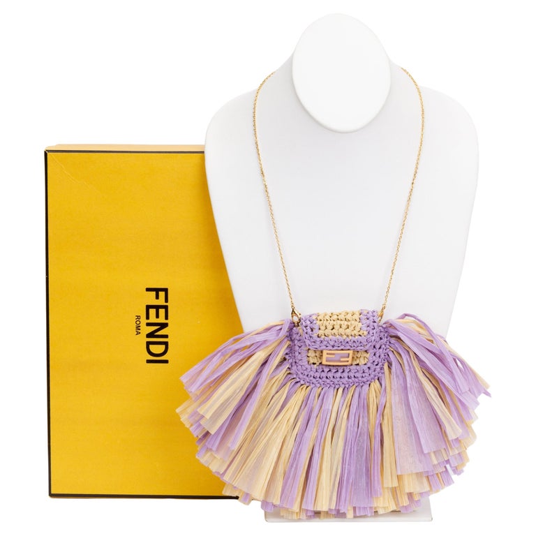 Fendi NIB Micro Baguette Tassel Necklace For Sale at 1stDibs