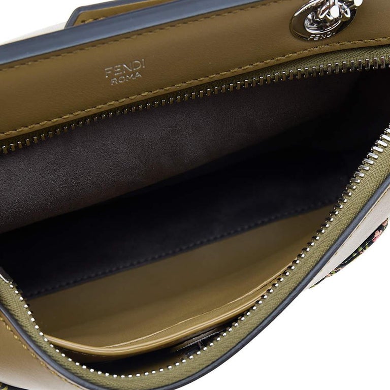 Fendi Olive Green Leather Whipstitch Dotcom Shoulder Bag For Sale at ...