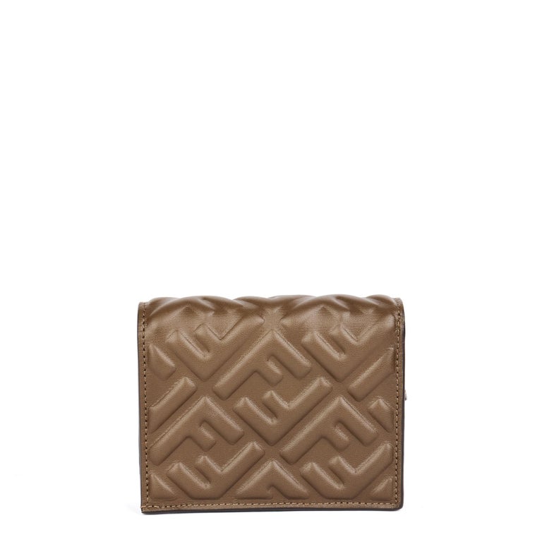 Fendi Olive Nappa Leather Small Wallet For Sale at 1stDibs