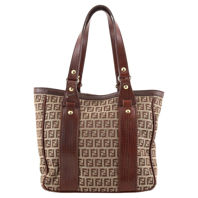 Fendi Open Tote Zucchino Canvas Medium For Sale at 1stDibs