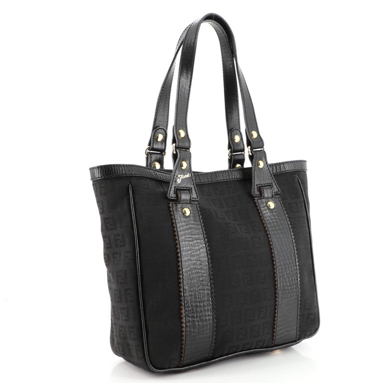 Fendi Open Tote Zucchino Canvas Small For Sale at 1stDibs