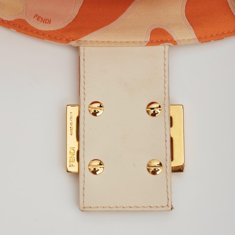Fendi Orange Psychedelic Swirl Print Flap Mamma Shoulder Bag For Sale ...