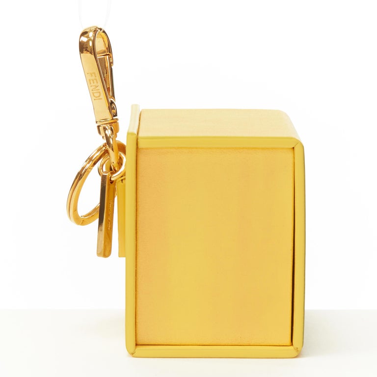 FENDI Pack full leather yellow black logo packaging box bag char ...