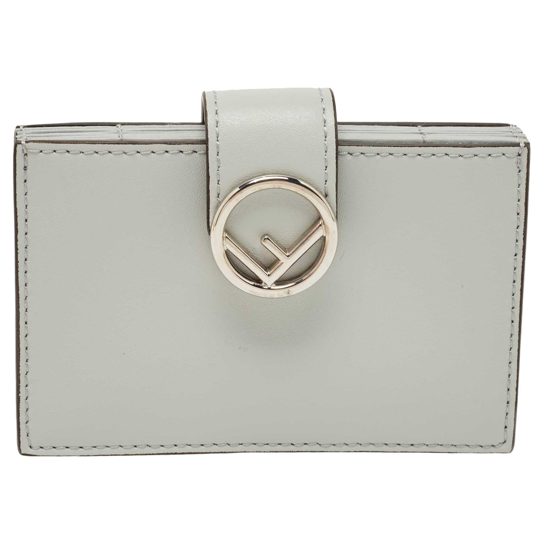 Fendi Pale Blue Leather F is Fendi Card Holder For Sale at 1stDibs