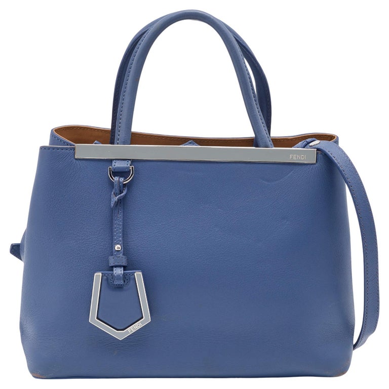 Fendi Pastel Blue Leather Petite Sac 2jours Tote For Sale at 1stDibs