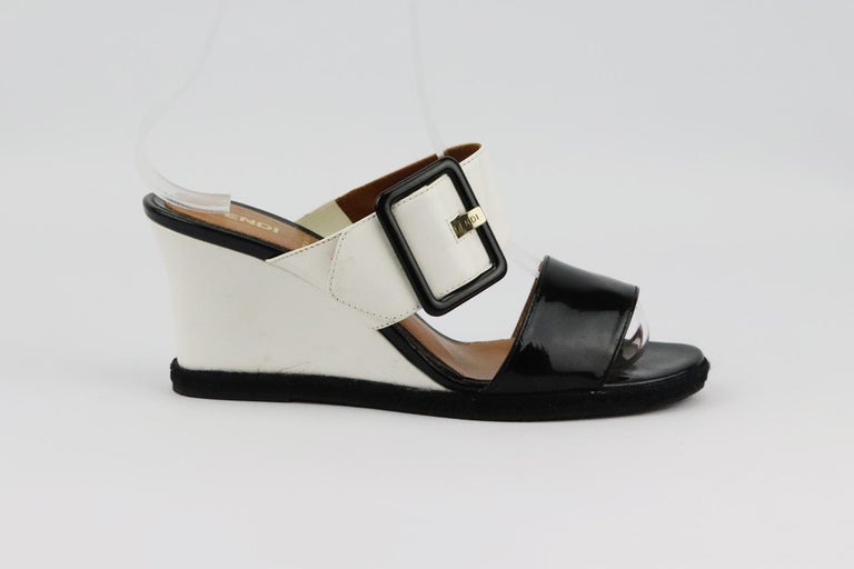 Fendi Patent Leather Wedge Sandals Eu 37 Uk 4 Us 7 For Sale at 1stDibs