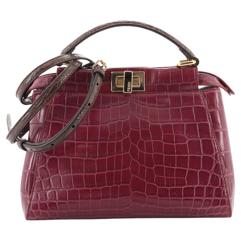 Fendi Peekaboo Bag Crocodile Mini For Sale at 1stDibs