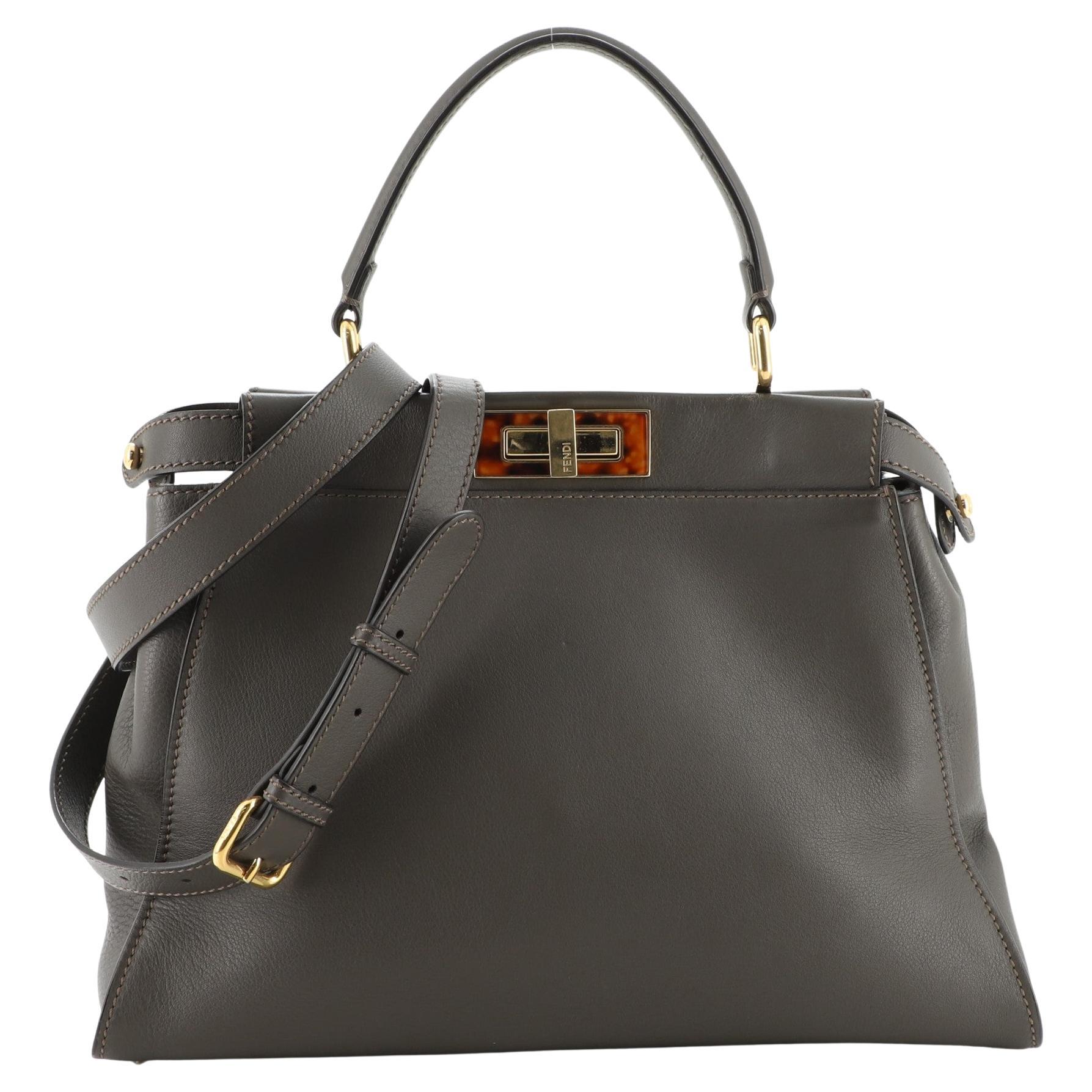 Fendi Peekaboo Handbag Shearling Micro at 1stDibs