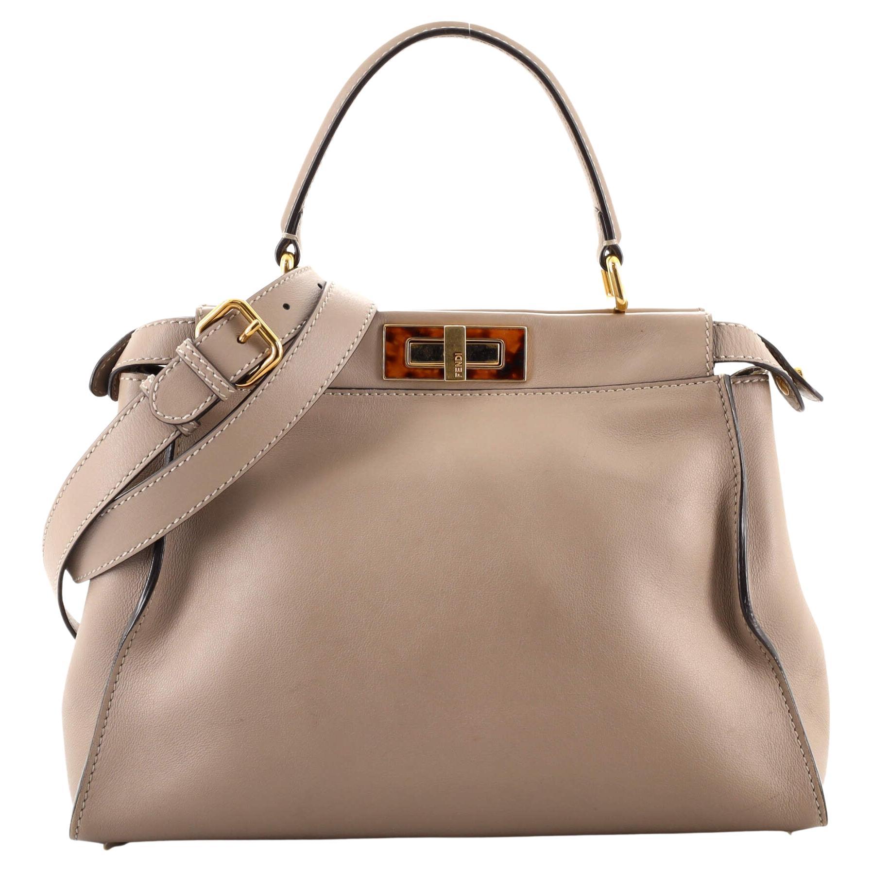 Fendi Round Flap Baguette Leather North South at 1stDibs