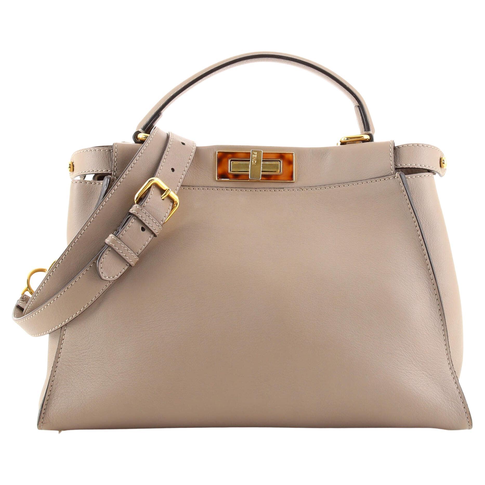Fendi Peekaboo X-Lite Fit Bag Leather Large For Sale at 1stDibs