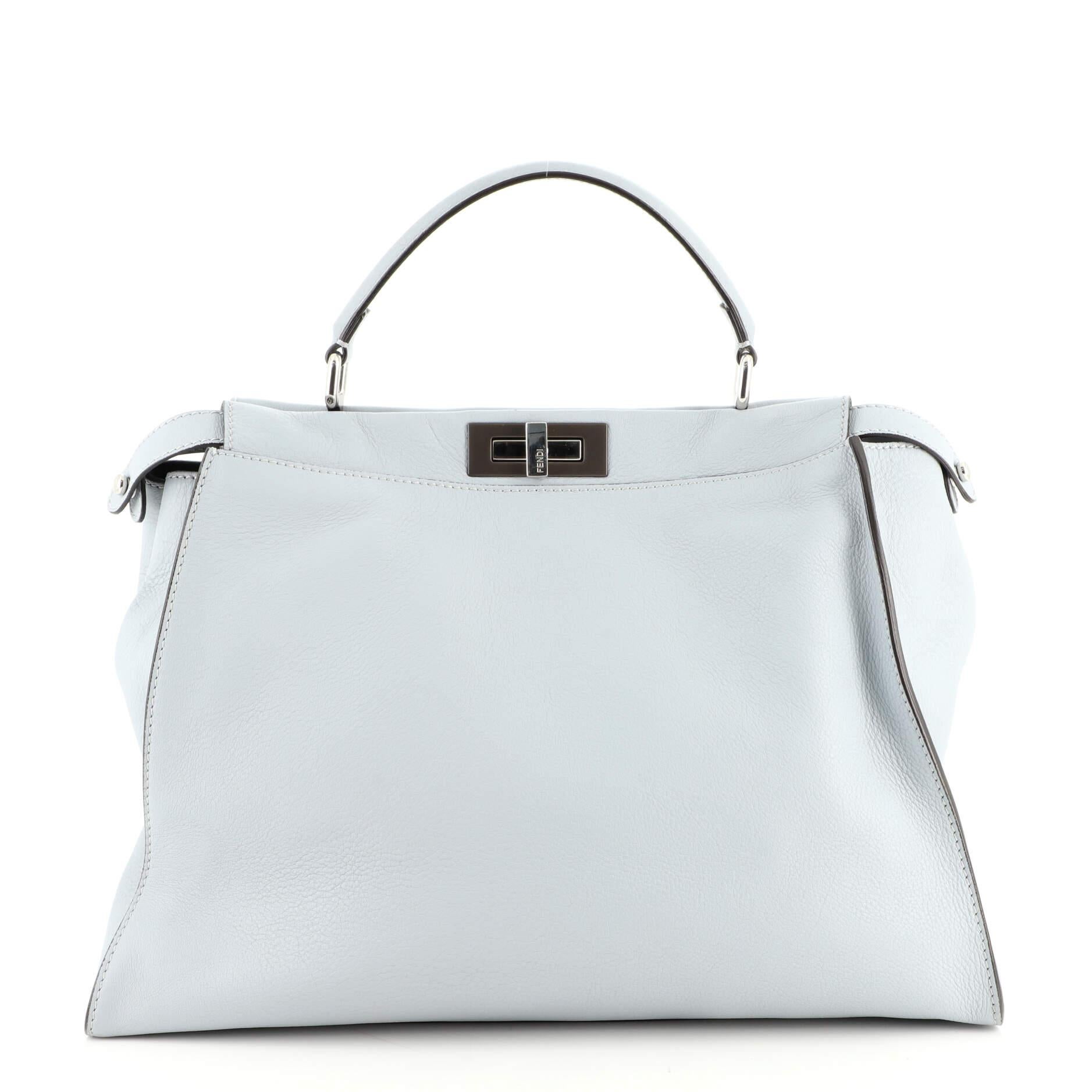 Fendi Peekaboo Bag Rigid Leather Large For Sale at 1stDibs