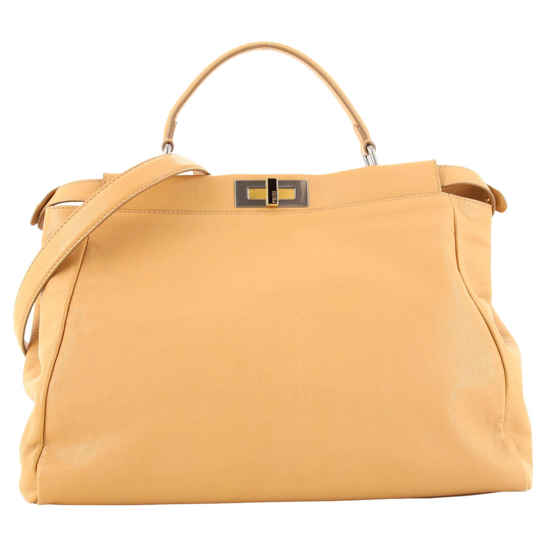 Fendi Peekaboo X-Lite Fit Bag Leather Large For Sale at 1stDibs