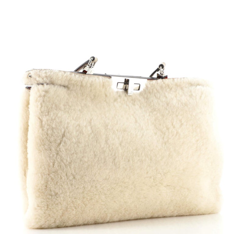 Fendi Peekaboo Clutch Shearling For Sale at 1stDibs