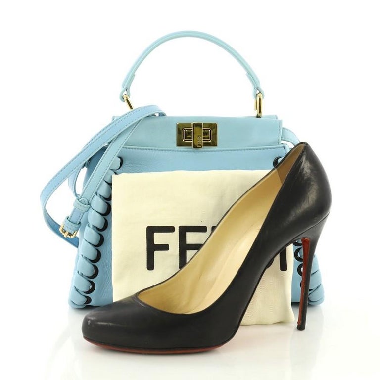 Fendi Peekaboo Handbag Whipstitch Leather Mini at 1stDibs
