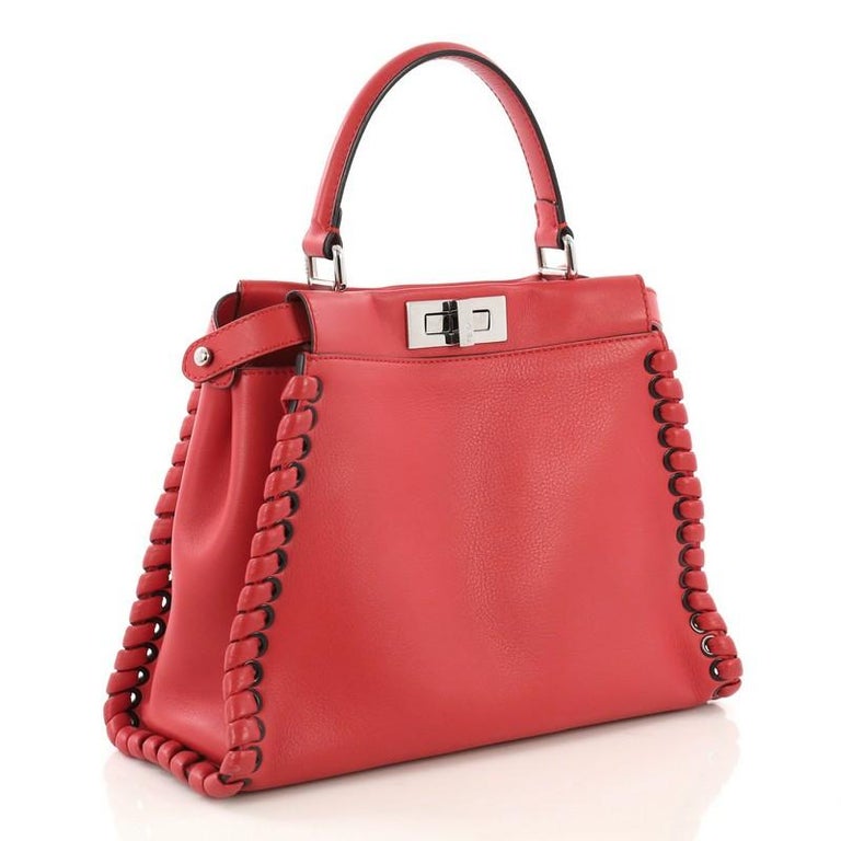 Fendi Peekaboo Handbag Whipstitch Leather Regular at 1stDibs