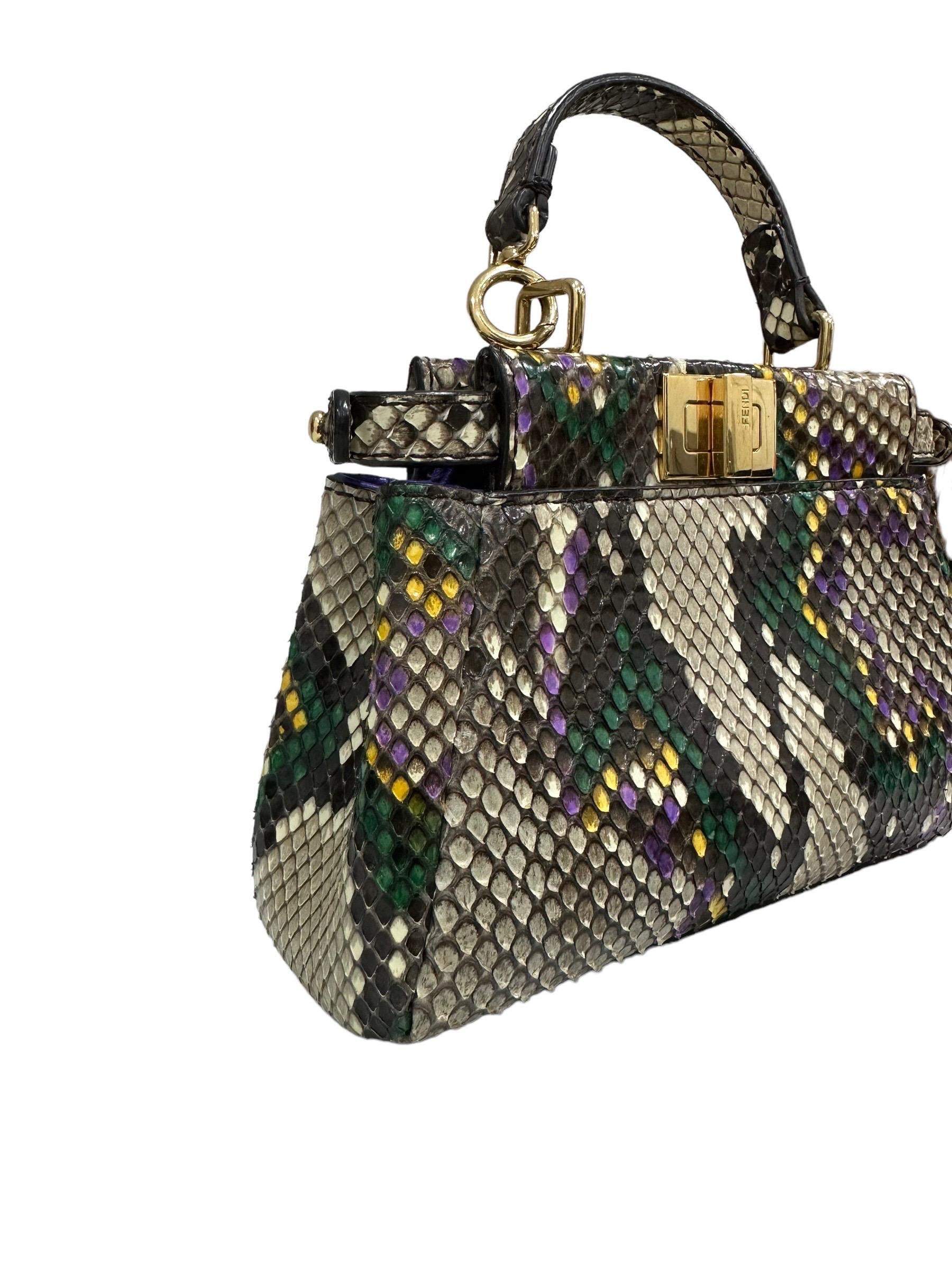 Fendi Peekaboo IseeU Micro Multicolor Limited Edition Shoulder Bag For ...