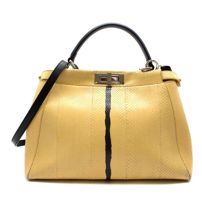 Fendi Peekaboo Regular Lemon Yellow Handbag at 1stDibs | lemon yellow ...