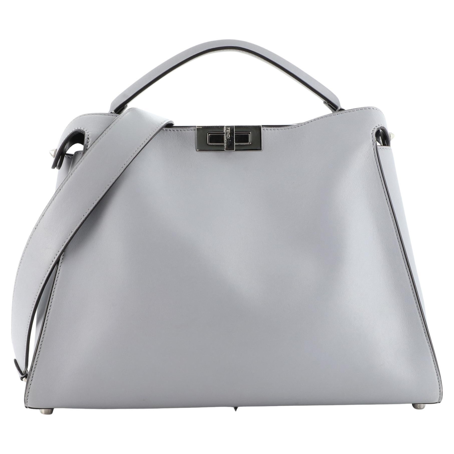 FENDI Gray Grey Suede TO YOU BAG Mini Duffle MIRRORED Handbag at ...
