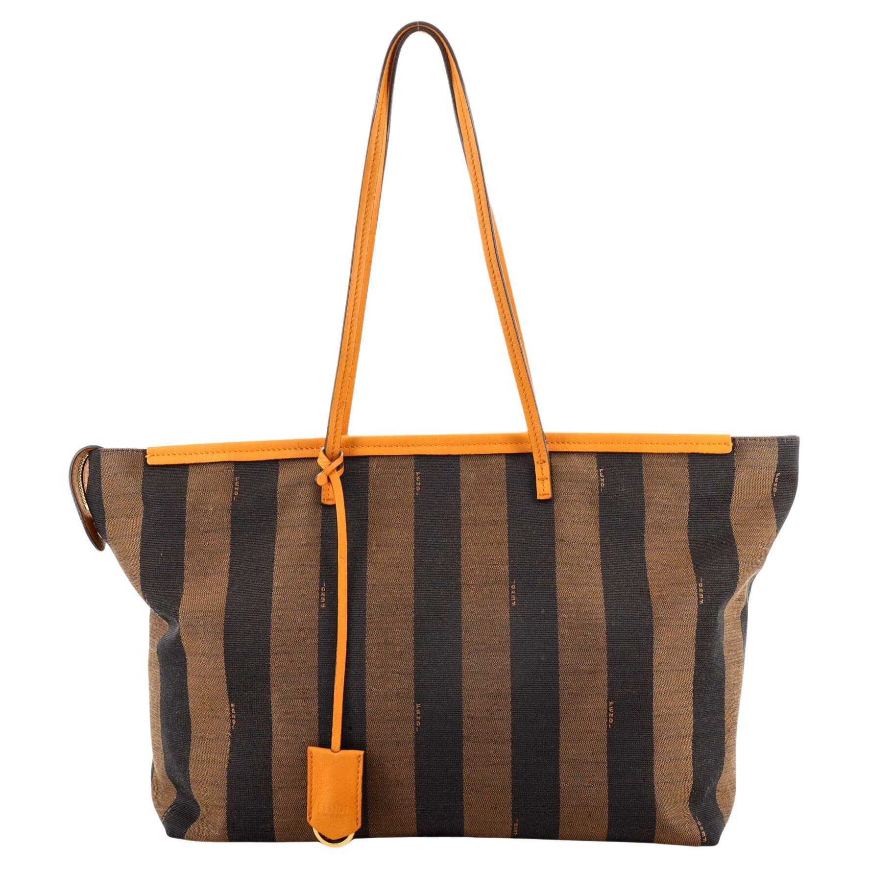 Fendi Pequin Roll Tote Canvas Large at 1stDibs
