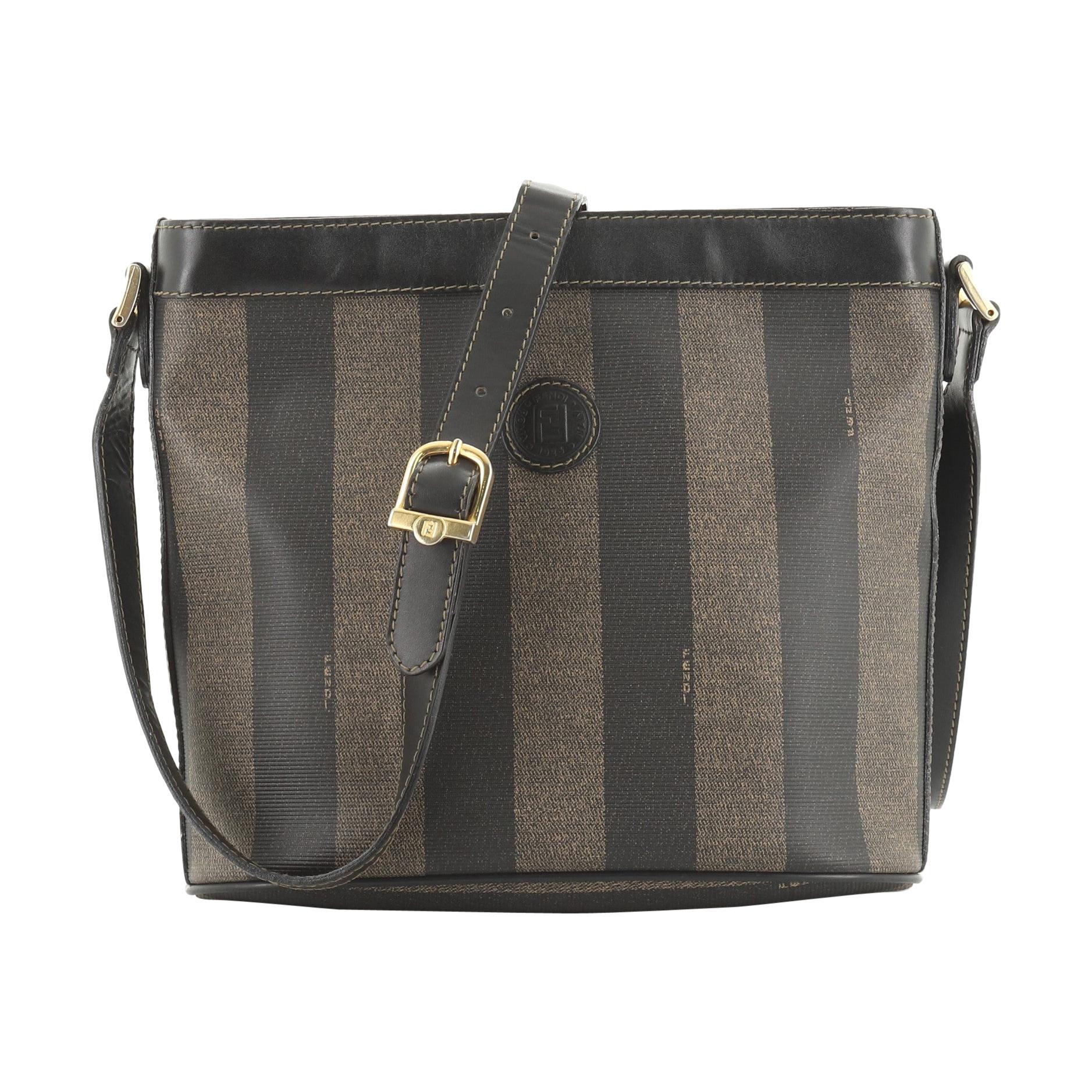 Fendi Pequin Shoulder Bag Canvas Small at 1stDibs