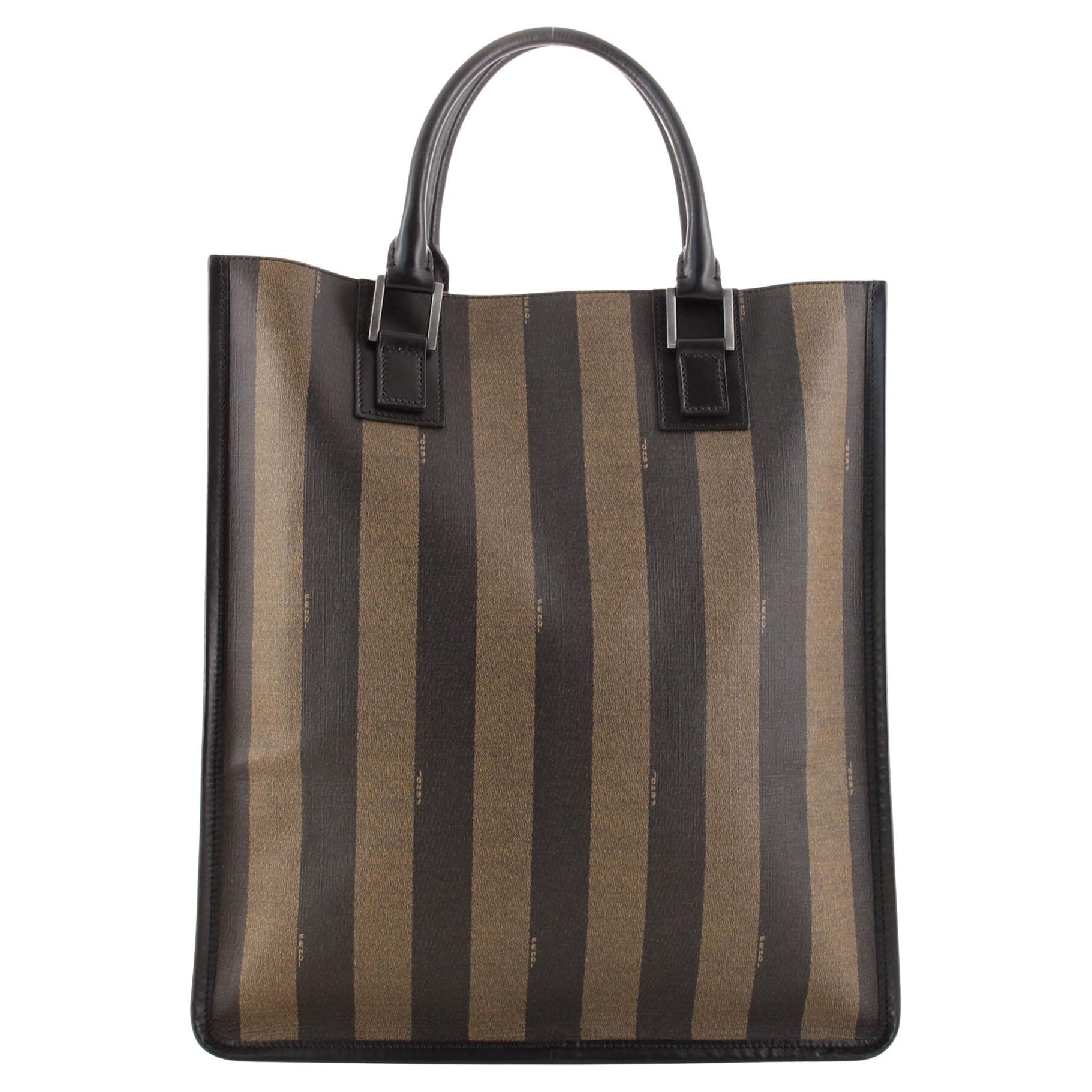 Fendi Pequin Tote Coated Canvas Large at 1stDibs