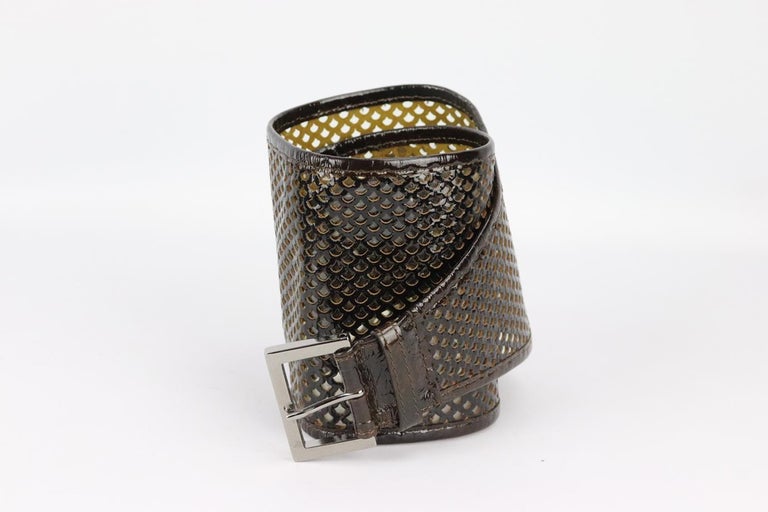 Fendi Perforated Patent Leather Waist Belt 75 For Sale at 1stDibs