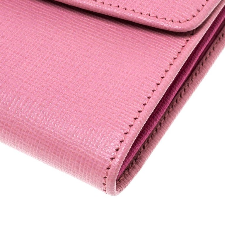 Fendi Pink Leather Crayons Continental Wallet For Sale at 1stDibs