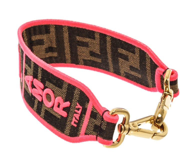 Fendi Pink Leather Logo Mini Strap For Sale at 1stDibs