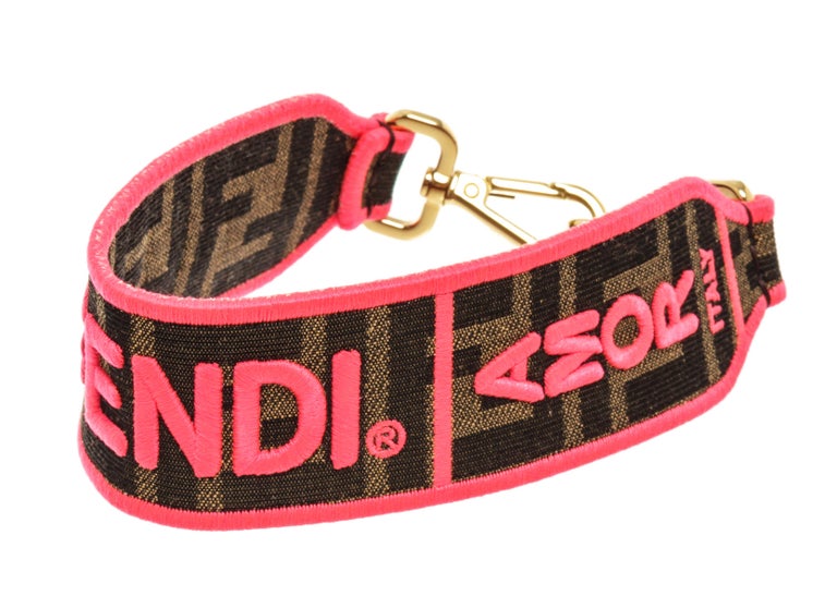 Fendi Pink Leather Logo Mini Strap For Sale at 1stDibs