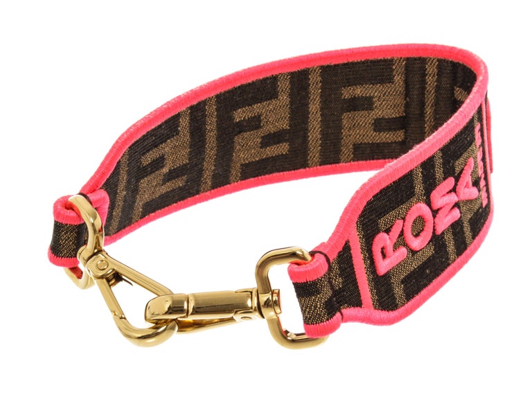 Fendi Pink Leather Logo Mini Strap For Sale at 1stDibs