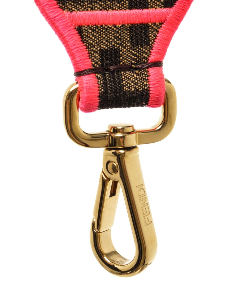 Fendi Pink Leather Logo Mini Strap For Sale at 1stDibs