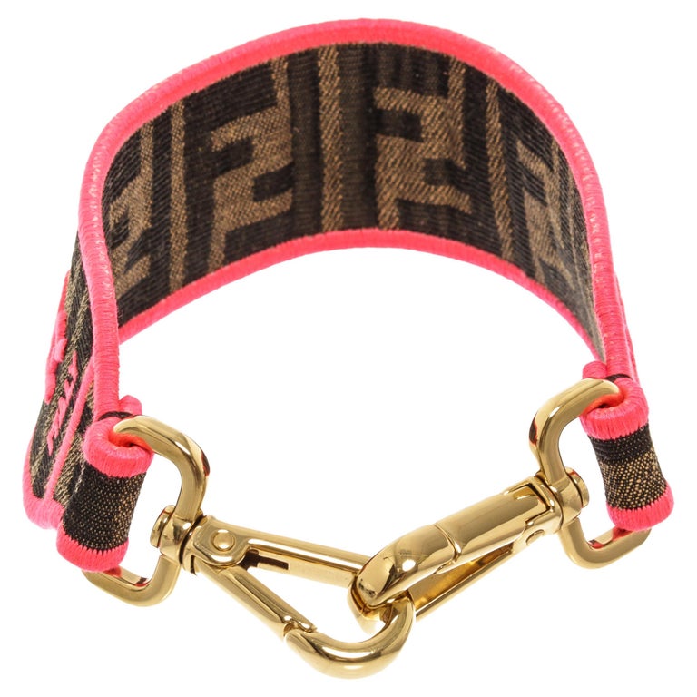 Fendi Pink Leather Logo Mini Strap For Sale at 1stDibs