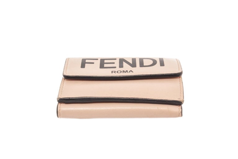 Fendi Pink Leather Micro Trifold Wallet For Sale at 1stDibs