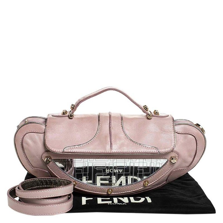 Fendi Pink Leather Mini Vanity Shoulder Bag For Sale at 1stDibs