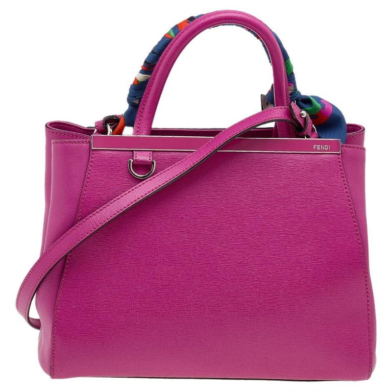 Fendi Pink Leather Petite 2Jours Elite Tote at 1stDibs
