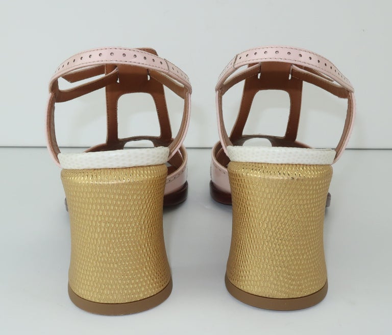 Fendi Pink Patent Leather Spectator Style Shoes Sz 38 For Sale at 1stDibs