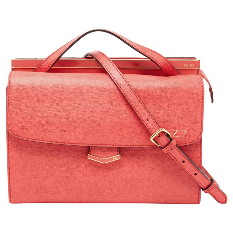 Fendi Pink Textured Leather Small Demi Jour Top Handle Bag For Sale at ...