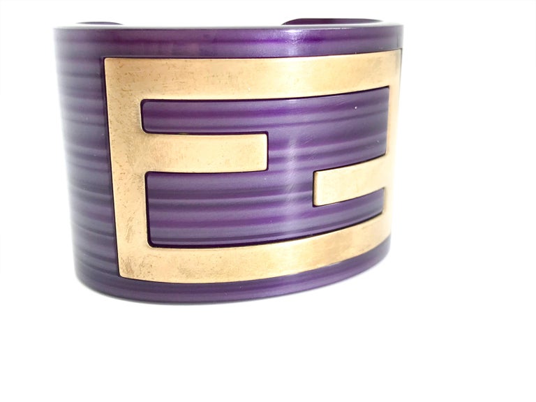 Fendi Purple Acrylic Cuff Bracelet For Sale at 1stDibs | fendi cuff ...