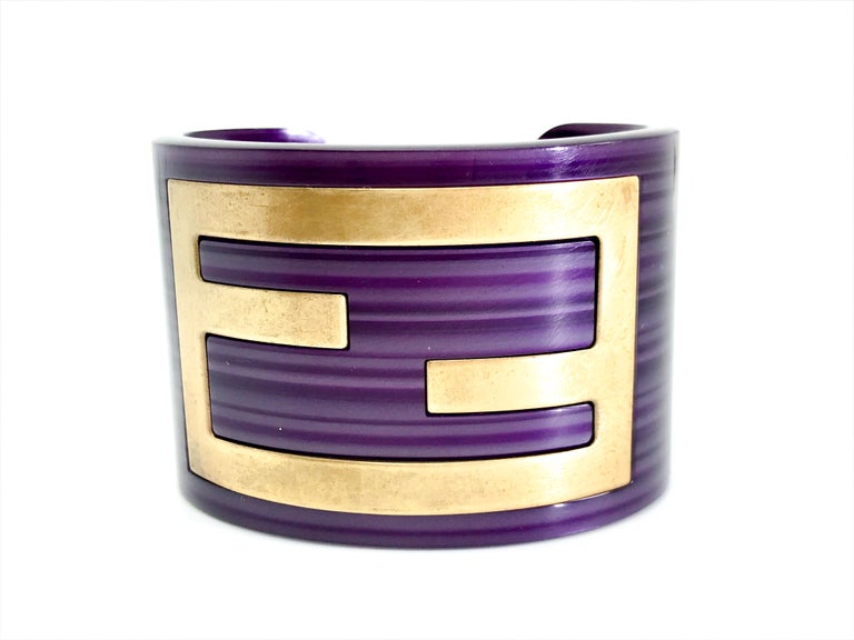 Fendi Purple Acrylic Cuff Bracelet For Sale at 1stDibs | fendi cuff ...