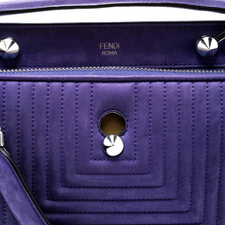 Fendi Purple Quilted Nubuck Leather Dotcom Click Shoulder Bag For Sale ...