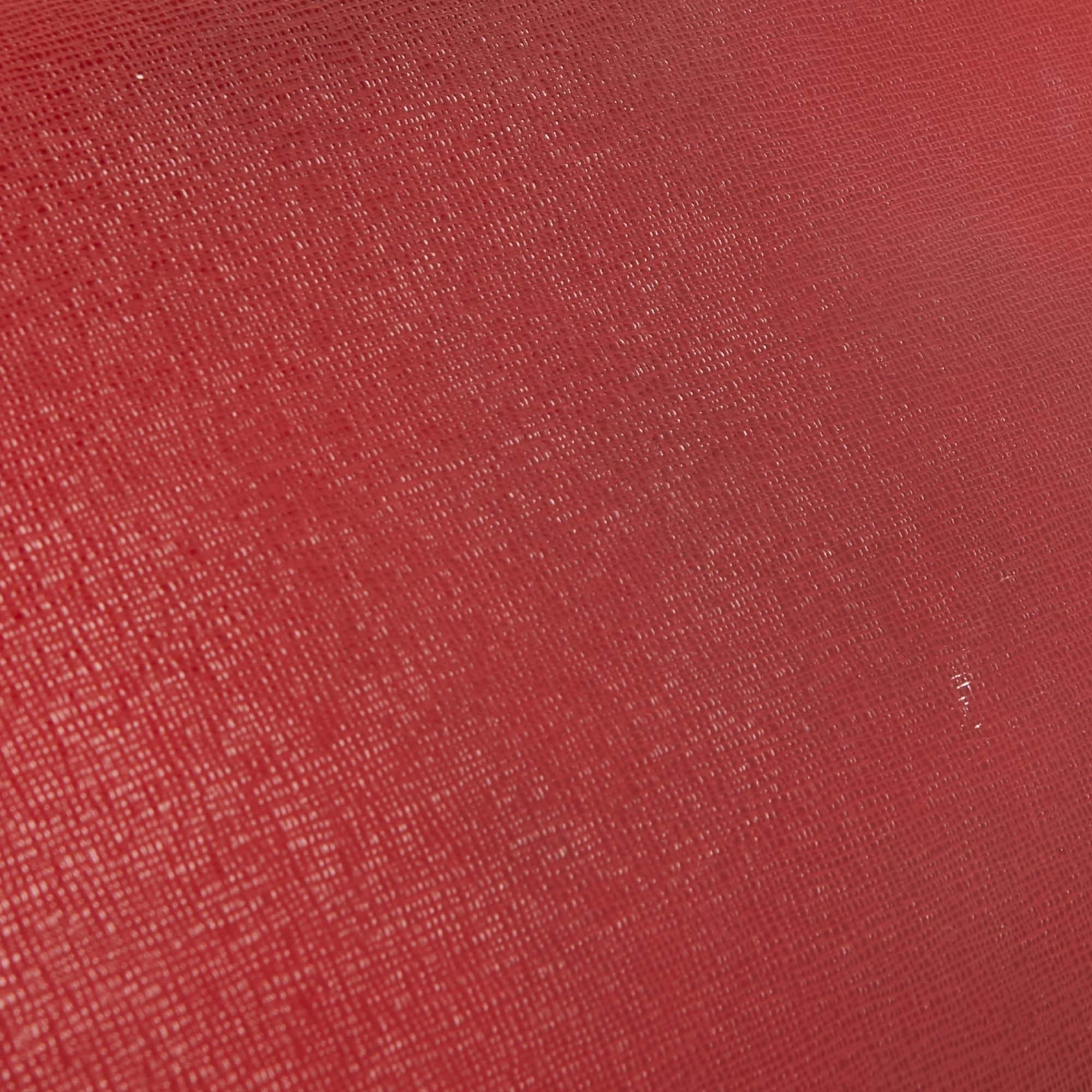 Fendi Red Leather Mini Demi Jour Top Handle Bag For Sale at 1stDibs