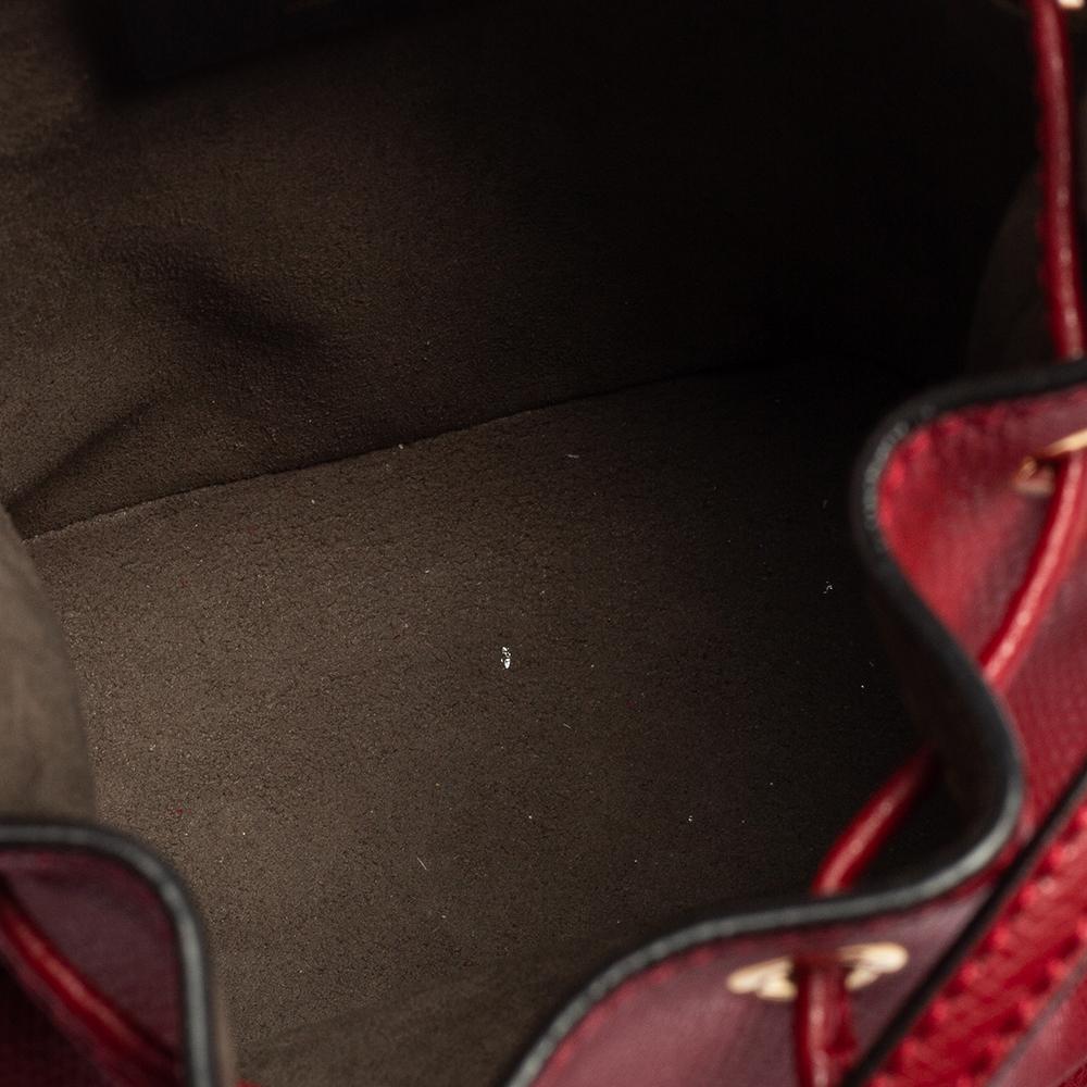Fendi Red Leather Mini Mon Tresor Drawstring Bucket Bag at 1stDibs