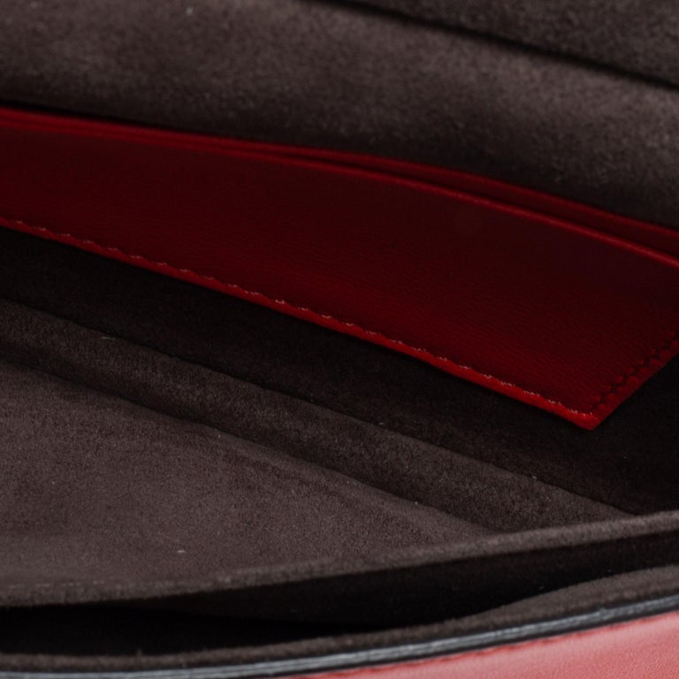 Fendi Red Lipstick Quilted Leather Micro Double Baguette Bag For Sale ...