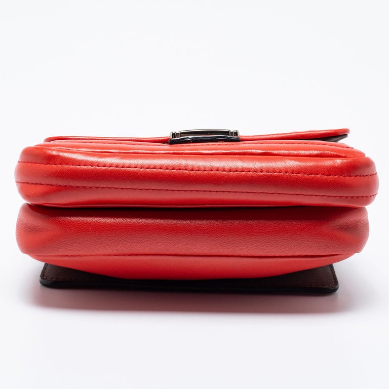 Fendi Red Lipstick Quilted Leather Micro Double Baguette Bag For Sale ...