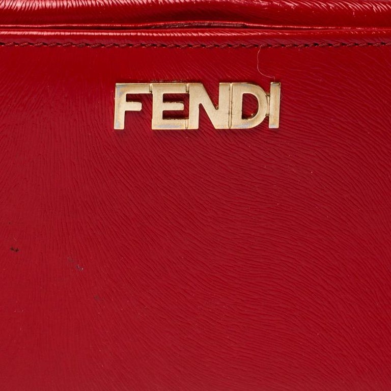 Fendi Red Patent Leather Flap Continental Wallet For Sale at 1stDibs
