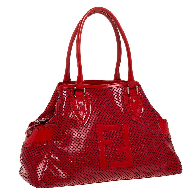 Fendi Red Perforated Patent Leather De Jour Tote at 1stDibs | fendi red ...