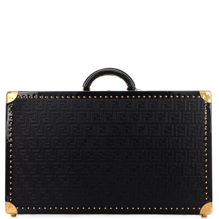 Fendi Rigid Travel Trunk Zucca Embossed Leather with Patent Large For ...