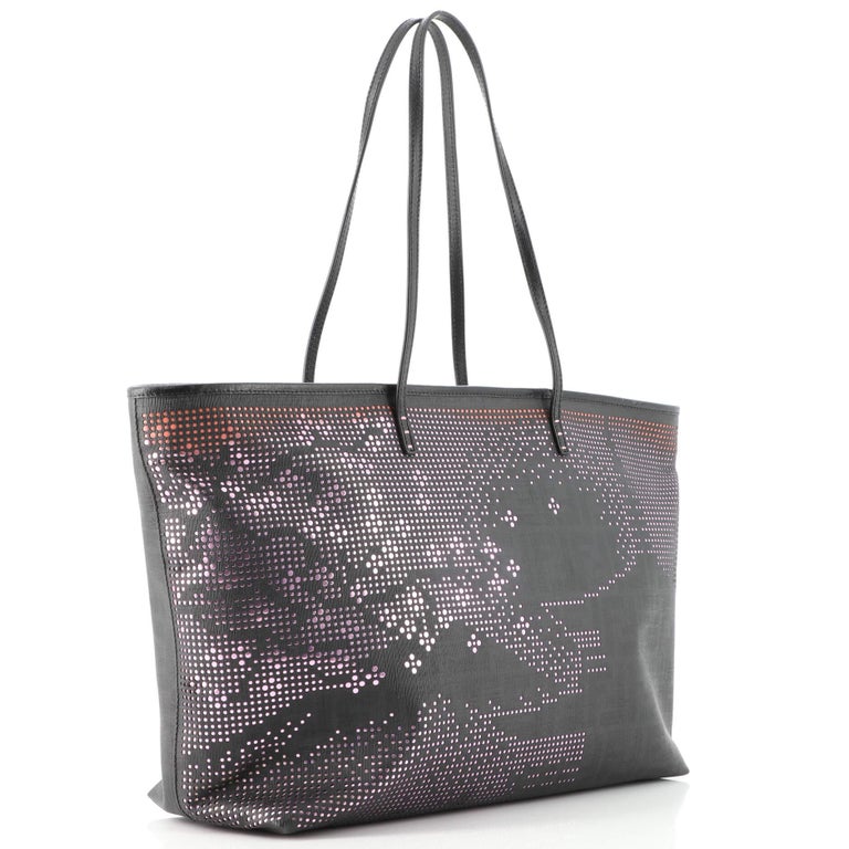 Fendi Roll Tote Perforated Zucca Canvas Large For Sale at 1stDibs